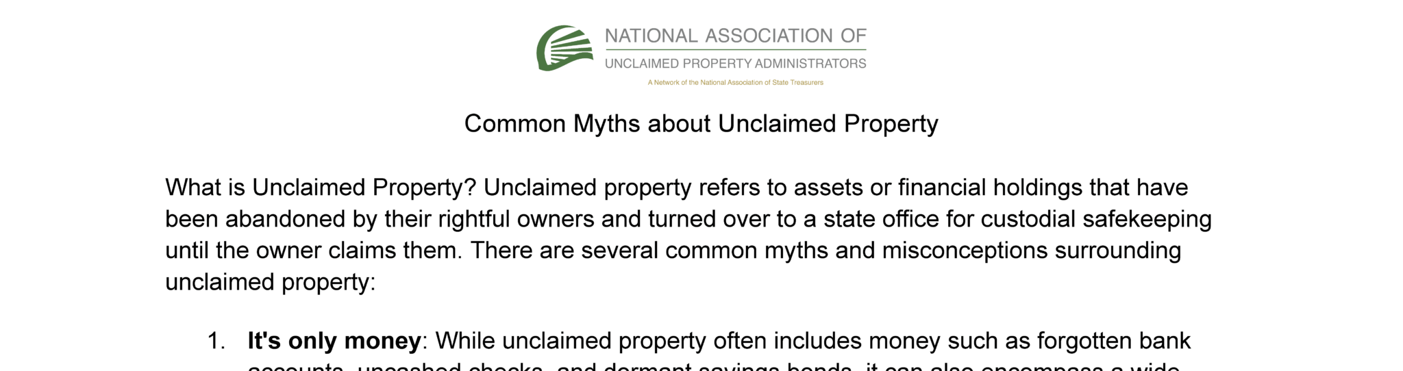 Government Member Resources – National Association of Unclaimed ...